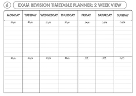 Exam Revision Timetable Planner 2016 | Teaching Resources
