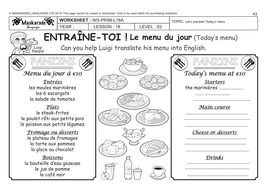 FRENCH (UNIT 5: FOOD) YEAR 5 & 6: At the restaurant / Choosing from a ...