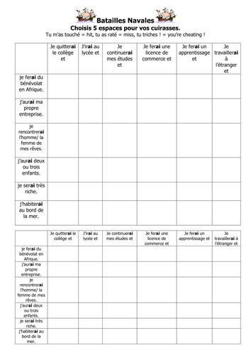 French Teaching Resources PowerPoint, Battleships & Lotto Starter: The ...