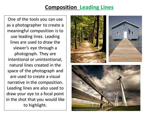 Photography leading lines presentation and activity | Teaching Resources