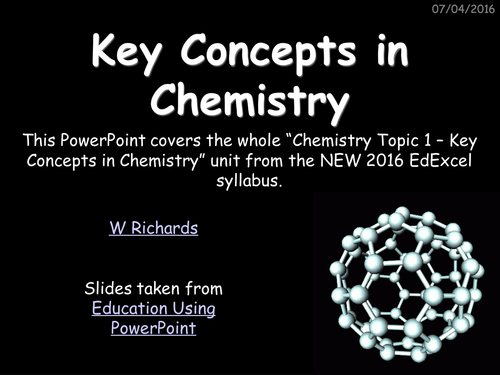 EdExcel 2016 GCSE Chemistry topic 1 - Key Concepts in Chemistry ...