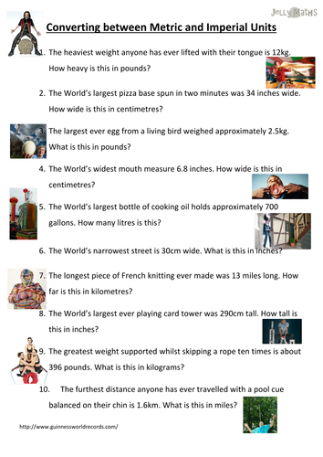 Converting between Metric and Imperial: World Records | Teaching Resources
