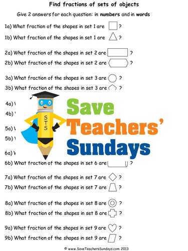 Fractions of a Set KS2 Worksheets, Lesson Plans, PowerPoint, and ...
