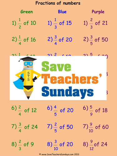 Fractions of Numbers KS2 Worksheets, Lesson Plans, Model and Plenary ...