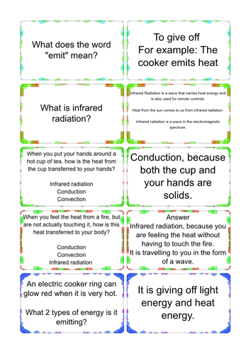 P1 Thermal Transfer Revision Flash Cards x 95 | Teaching Resources