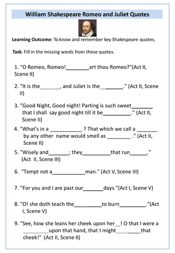 William Shakespeare Quotes | Teaching Resources