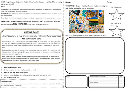 Year 7 Antoni Gaudi - Architecture Project | Teaching Resources