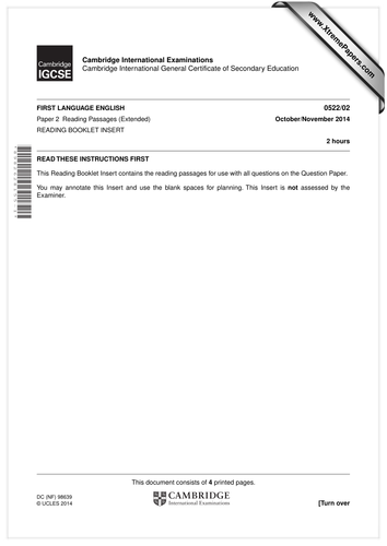 0522 iGCSE Paper 2 Question 2 Ofsted Outstanding | Teaching Resources