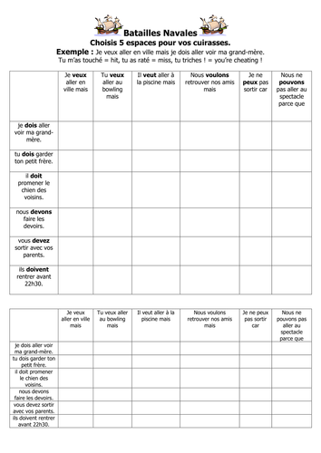 French Teaching Resources. Modal Verbs: Vouloir, Pouvoir, Devoir, Cards ...