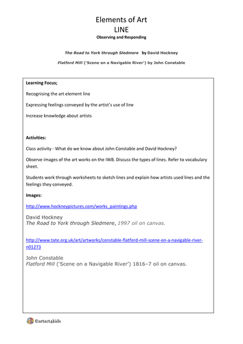 Elements of Art LINE | Teaching Resources