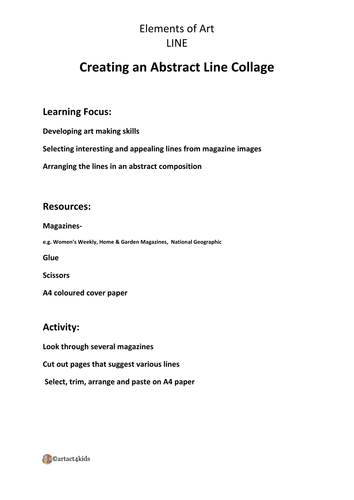 Elements of Art LINE | Teaching Resources