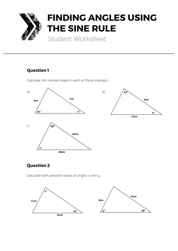 Finding Angles Using the Sine Rule - Complete Lesson | Teaching Resources