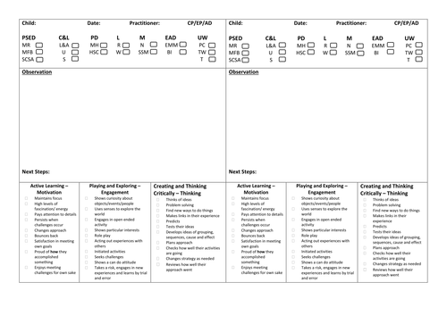 EYFS Long and Short Observation Sheets by MagicalEYFS - Teaching ...