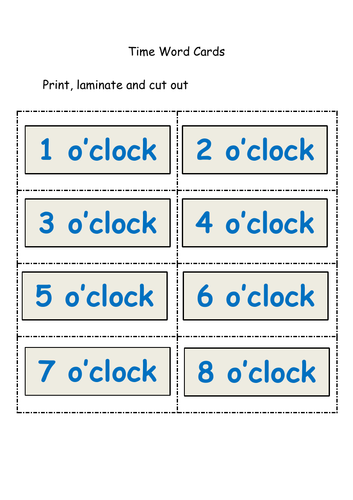 Telling the Time : Clock Bingo, Calling cards, Dominoes (analogue ...