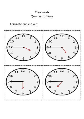 Telling the Time Clock Bingo, Calling cards, Dominoes (analogue/digital ...