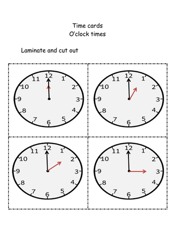 Telling the Time Clock Bingo, Calling cards, Dominoes (analogue/digital ...