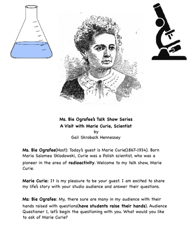 Marie Curie, Scientist! A Reader's Theater Script | Teaching Resources