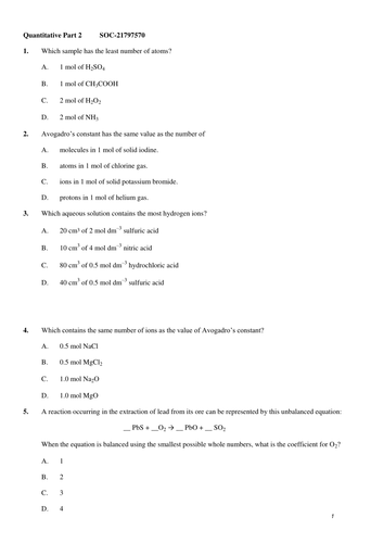 OCR A chemistry Quizzes | Teaching Resources