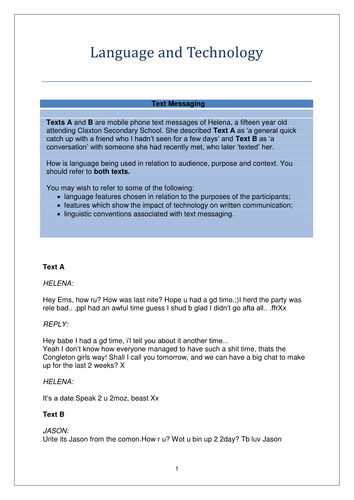 A Level English Language - AQA - a set of resources | Teaching Resources