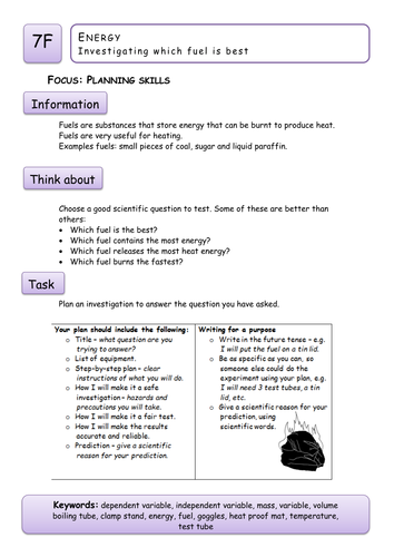 NEW KS3 year 7 sceince investigation skills level assessed tasks ...