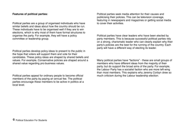 What are the features and functions of political parties? | Teaching ...