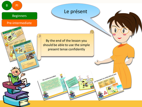 French Grammar : Simple present (lesson + student exercise) / Le ...