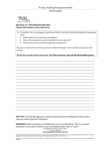 A full series of lessons for iGCSE extended Q1 (directed writing ...