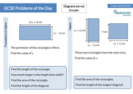 GCSE Problem Solving Questions of the Day - 12th April | Teaching Resources