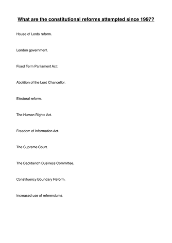 What has been the impact of constitutional reforms since 1997 ...