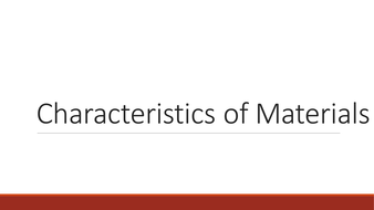 Characteristics of Materials - Games and Activities Supporting ...