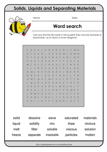 Solids, Liquids and Separating Materuals - Games and Activities ...
