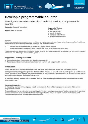Develop a programmable counter | Teaching Resources
