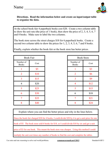 Solve Rate and Ratio Problems - 6.RP.3 | Teaching Resources