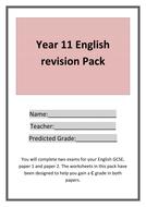 GENERIC YEAR 11 REVISION AND HOMEWORK PACK- Covers literacy, reading ...