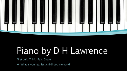 PIANO BY DH LAWRENCE. DETAILED ANNOTATION AND TASKS. | Teaching Resources