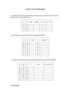 Logic Gates Worksheet | Teaching Resources