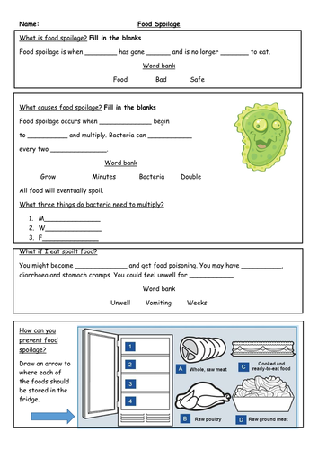 KS3 Food whole lesson on Food Spoilage with Power Point and Worksheet ...