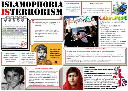 Islamophobia Anti-Discrimination Learning Mat Information Sheet plus a ...