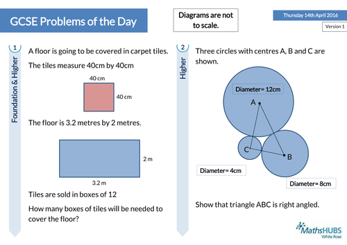 GCSE Problem Solving Questions of the Day - 14th April | Teaching Resources