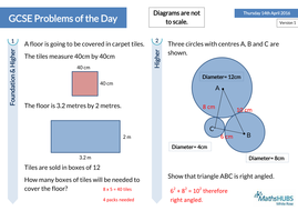 GCSE Problem Solving Questions of the Day - 14th April | Teaching Resources