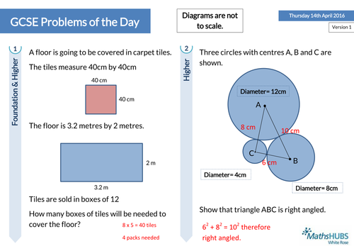 GCSE Problem Solving Questions of the Day - 14th April | Teaching Resources