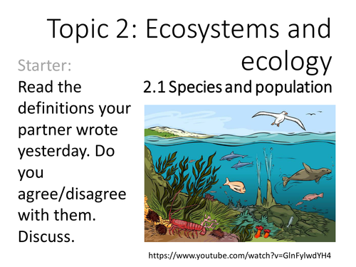 2.1 Species and Populations ESS | Teaching Resources