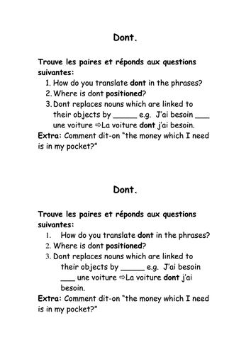 French Teaching Resources. Relative Pronouns. | Teaching Resources