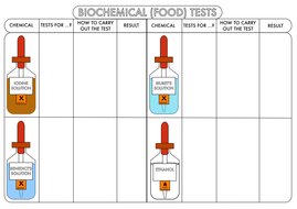 GCSE Biology Biochemical (Food Tests) Summary | Teaching Resources