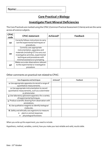 SNAB 2015 CPAC Core Practical front covers | Teaching Resources
