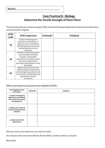 SNAB 2015 CPAC Core Practical front covers | Teaching Resources