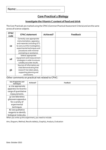 SNAB 2015 CPAC Core Practical front covers | Teaching Resources