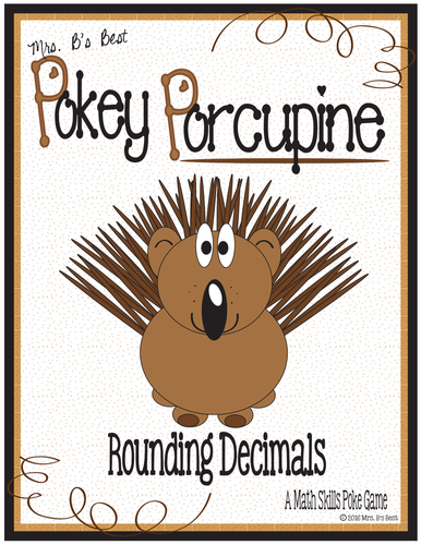 Pokey Porcupine Poke Cards: Rounding Decimals | Teaching Resources