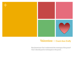 Poetry: Valentine, Carol Ann Duffy | Teaching Resources