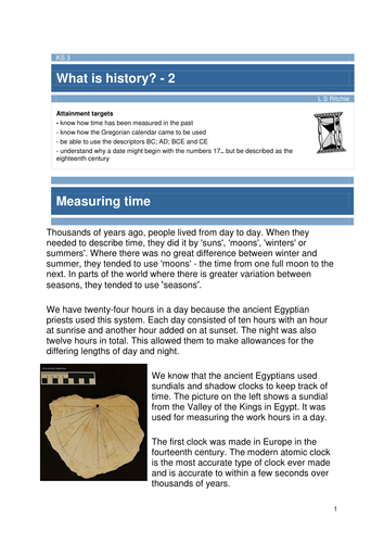 What is History? 2 - Time | Teaching Resources